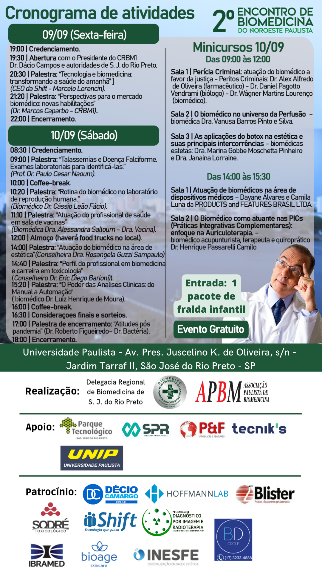 2º ENCONTRO DE BIOMEDICINA DO NOROESTE PAULISTA - 09 a 10 DE SETEMBRO ...