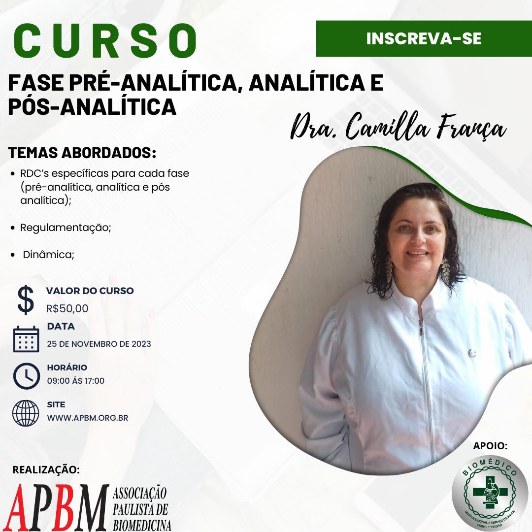 CURSO ANÁLISES CLINICAS - 25 DE NOVEMBRO DE 2023 - APBMAPBM